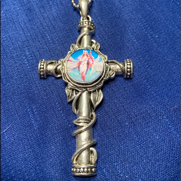 Jewelry | Silver Ornate Large Cross Necklace Snap Jewelry | Poshmark